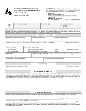 IDEA Due Process . Used for filing a special education complaint that a ...