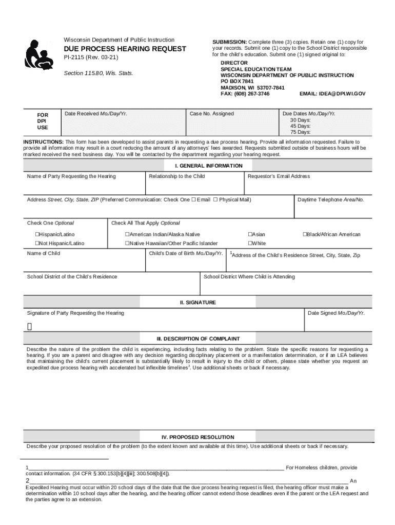 IDEA Due Process . Used for filing a special education complaint that a ...