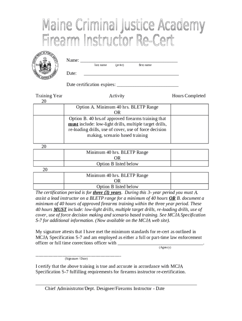 CERTIFICATION OF COMPLETION OF FIREARMS ... Doc Template | pdfFiller