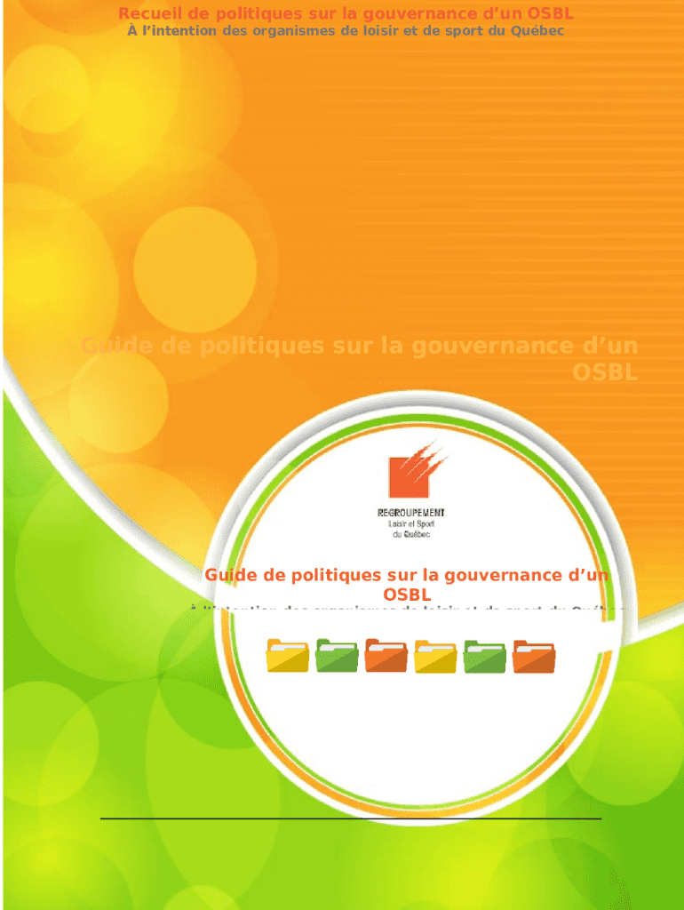 Fiches sur la gouvernance d'un OBNL par la Ville de Qubec Doc Template ...
