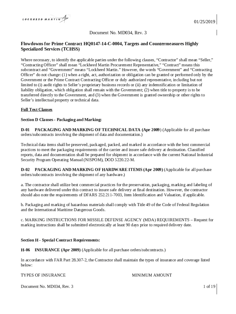 General Provisions and FAR/ DFARS Flowdown ... Doc Template | pdfFiller