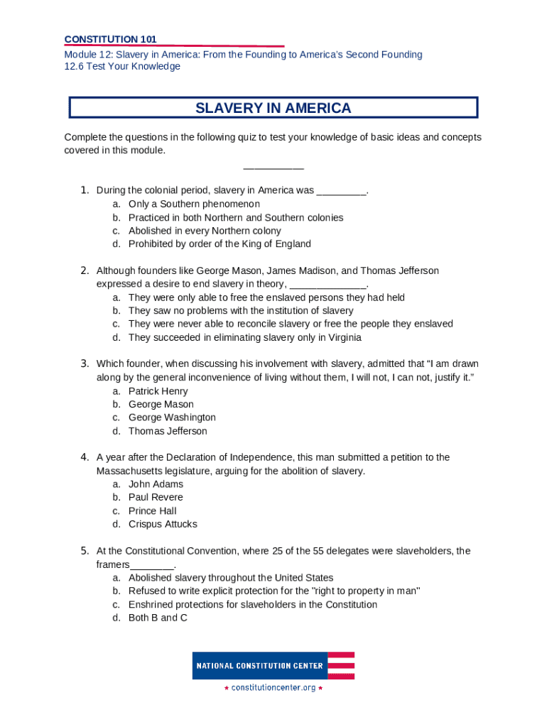 Slavery in the United States: Primary Sources and ... Doc Template ...