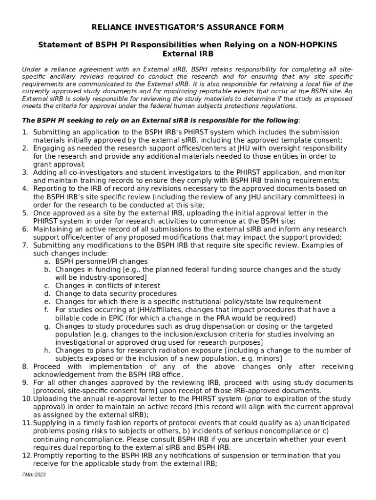 External IRB Site Ination to be completed by BSPH PI Doc Template ...