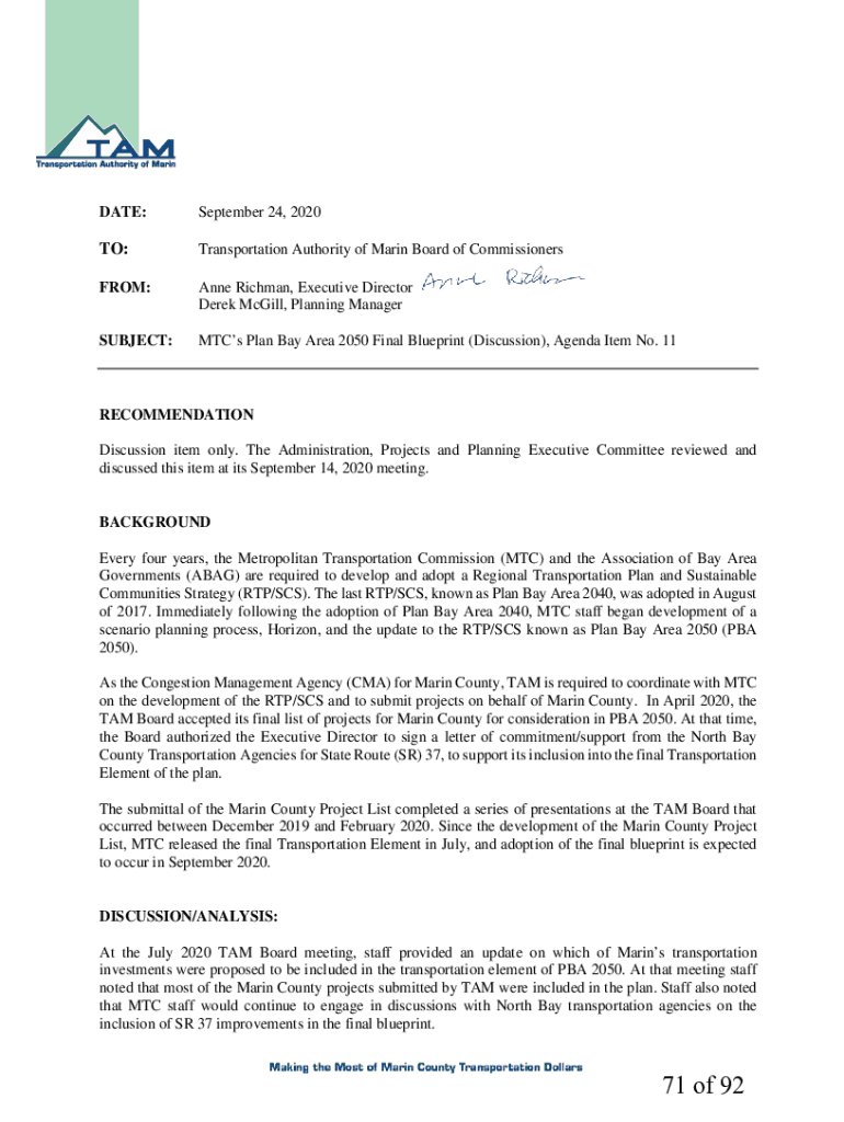 Fillable Online Plan Bay Area 2050+ Draft Blueprint: Tell Us What You ...