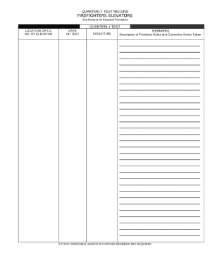 Fire Fighters Service Test Log Doc Template | pdfFiller