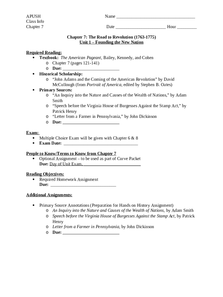 American Pageant (Kennedy) Chapter 7 American History ... Doc Template ...