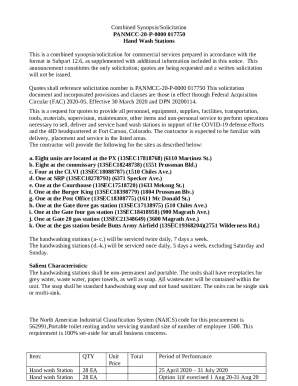 Combined Synopsis Solicitation.doc Doc Template | pdfFiller