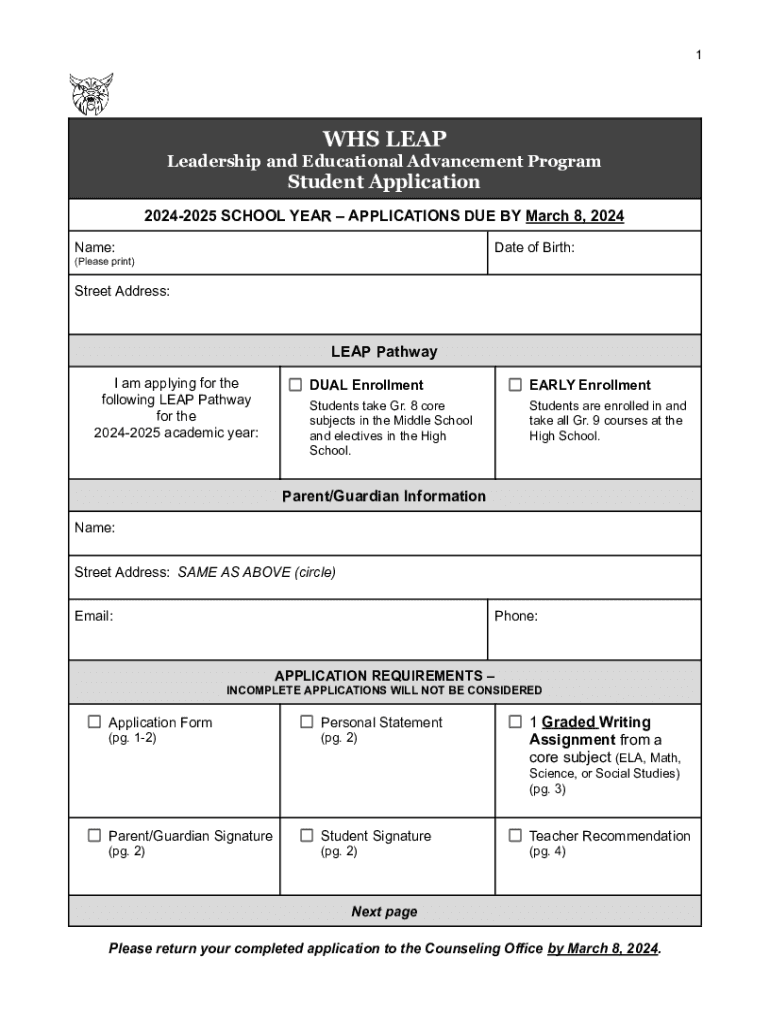 Fillable Online How to Apply to LEAP for Diverse Scholars Fax Email Print - pdfFiller