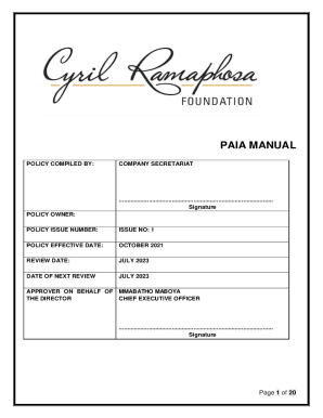 Fillable Online PAIA manual template. PAIA MANUAL Fax Email Print ...