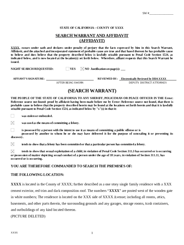Search Warrant Application and Affidavit, signed October 4, ... Doc ...