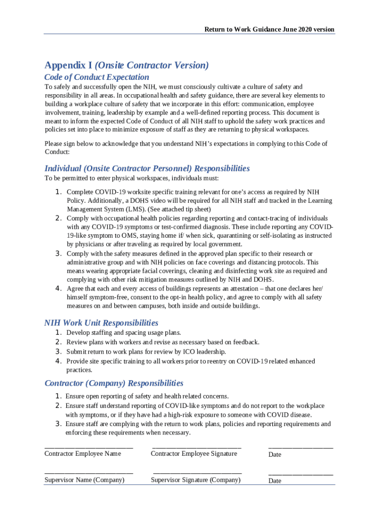 Contractor Sign-Off - oamp od nih Doc Template | pdfFiller