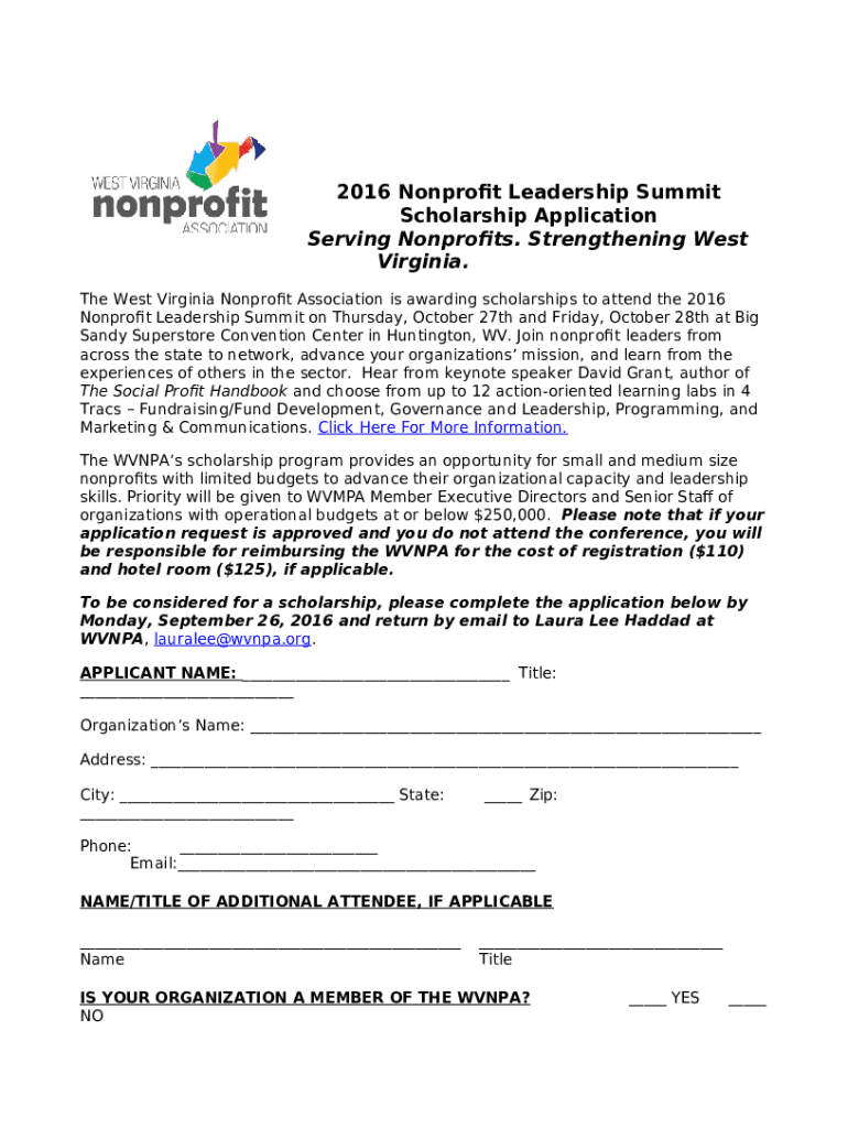 The deadline for the Nonprofit Excellence Awards ... Doc Template | pdfFiller