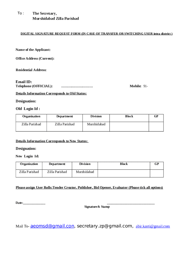 user transfer application inter district Doc Template | pdfFiller