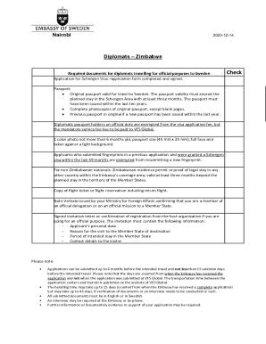 Fillable Online Schengen visa Visa application checklist Fax Email ...