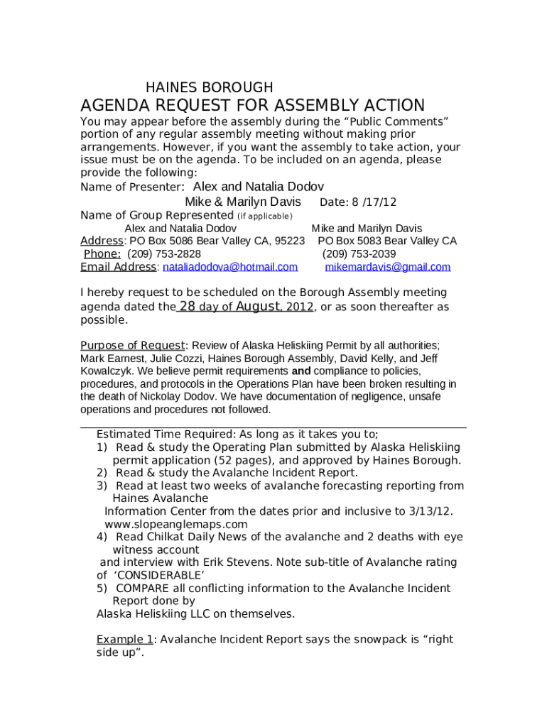 11C5 - Request for Assembly Action - Paul Rogers Doc Template | pdfFiller