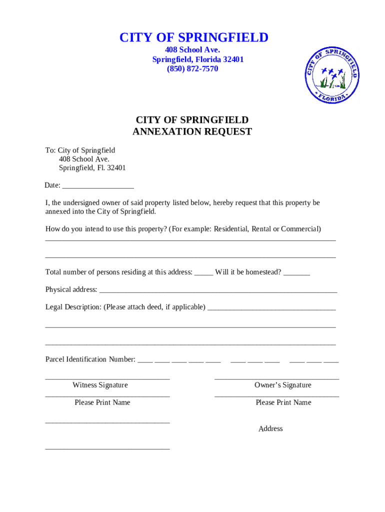 Annexation Request Application ( ... Doc Template | pdfFiller