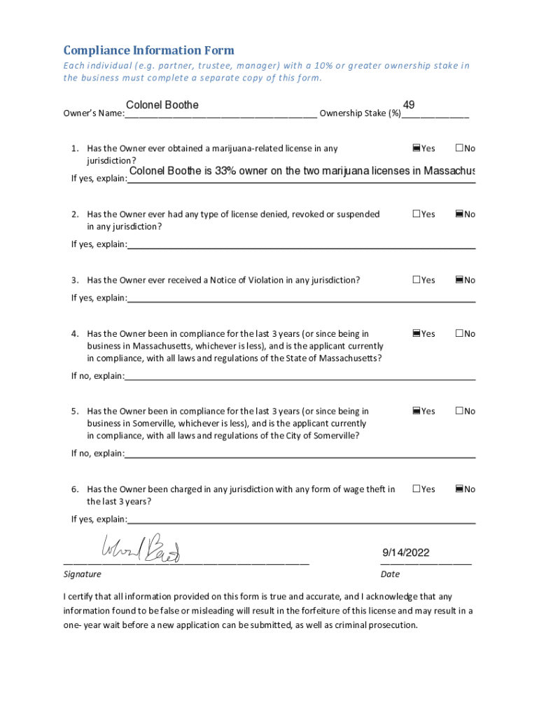 Fillable Online Compliance Information Form Fax Email Print - pdfFiller
