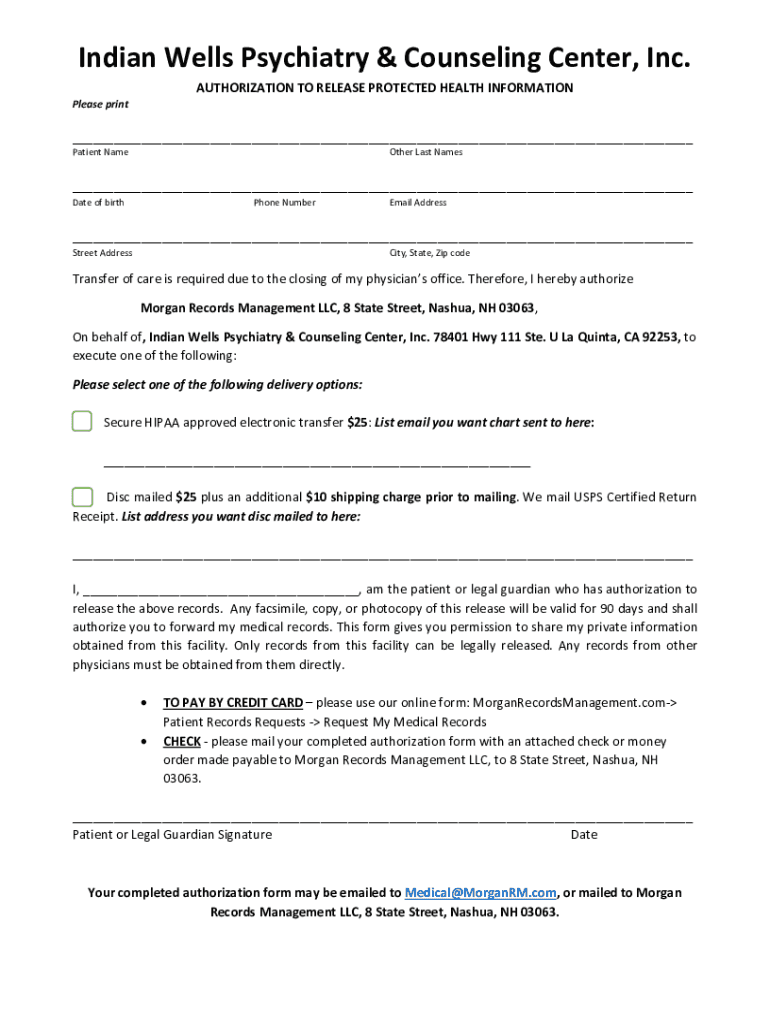 Fillable Online Authorization for Limited Release of Mental Health ...