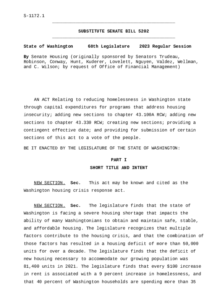 Senate Bill Report SB 5202 Doc Template | pdfFiller