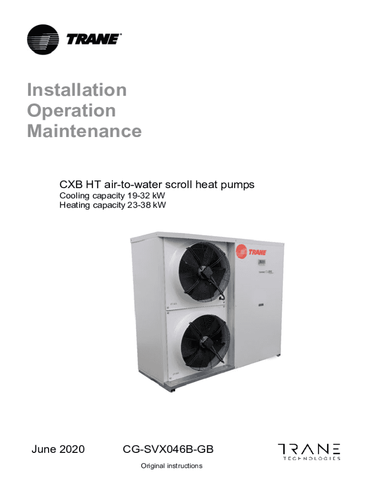 Fillable Online Air-to-water Scroll Heat Pumps For High Hot Water ... - Trane Fax Email Print ...