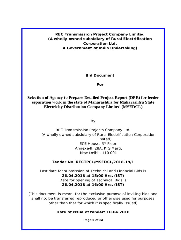 REC Transmission Projects Company Ltd. Doc Template | pdfFiller
