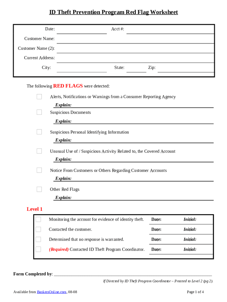 List of FACTA Red Flags, Identity Theft Rules for Detection ... Doc ...