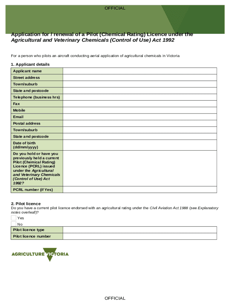 866421-Application-pilot-chemical-rating-licence- ... Doc Template | pdfFiller