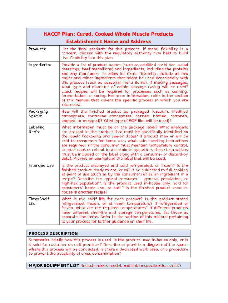 Fully cooked, not shelf-stable: cured whole muscle, eg ham Doc Template ...
