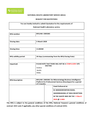 Fillable Online RFQ NO: 1505265 Fax Email Print - pdfFiller