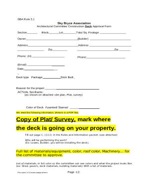 Deck Approval Doc Template | pdfFiller