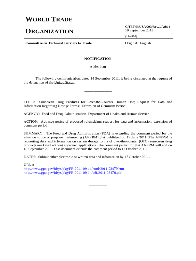 G/TBT/N/USA/293/Rev Doc Template | pdfFiller