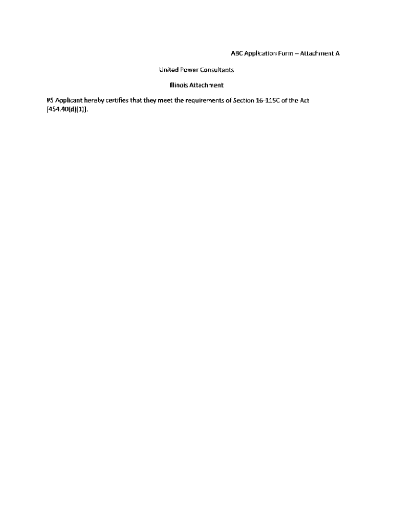 Fillable Online icc illinois ABC Application Form -Attachment A United ...