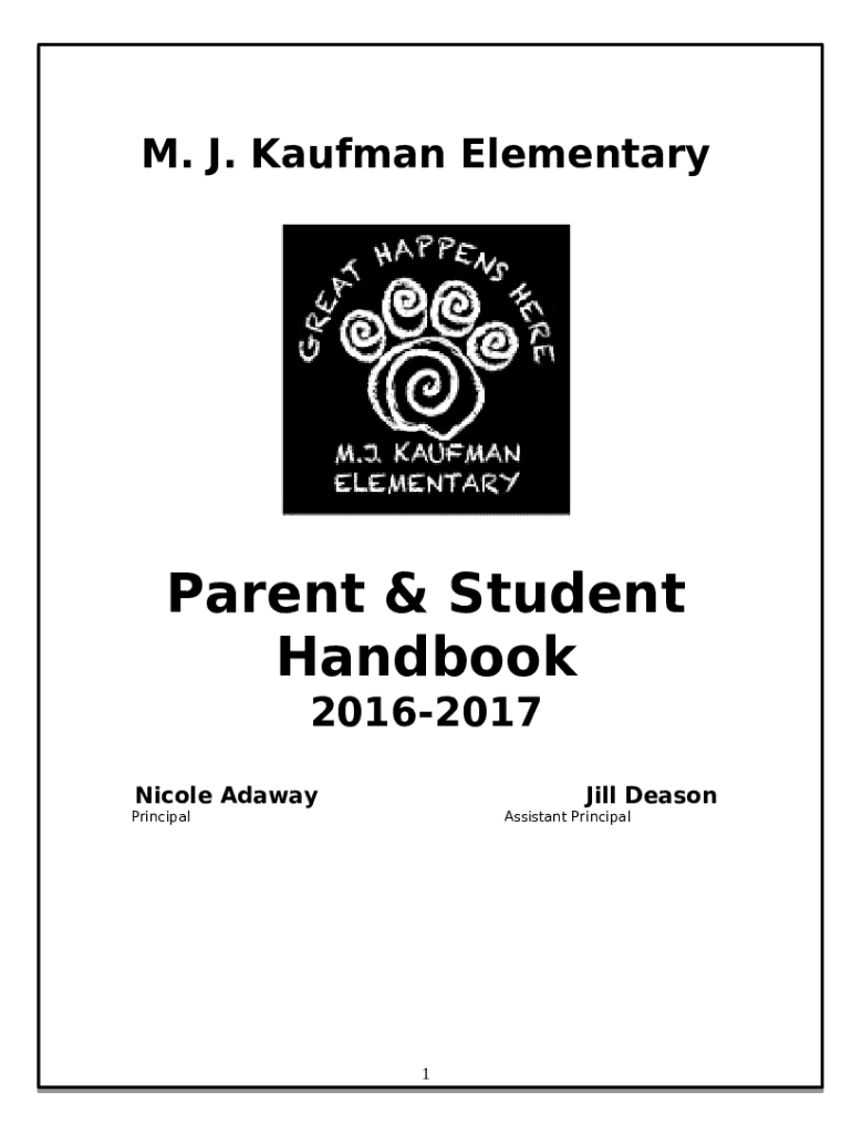 Gary Campbell High School's Student Handbook Doc Template | pdfFiller
