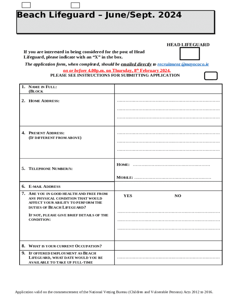 Lifeguard Application - Town of Clarkstown Doc Template | pdfFiller