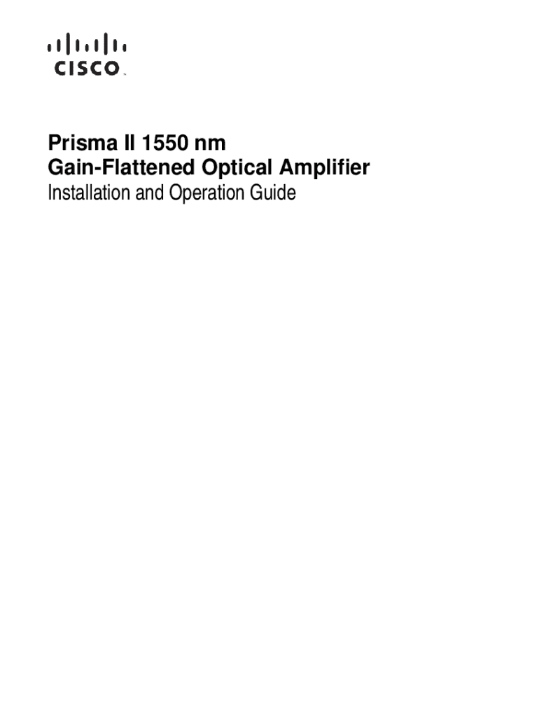 Fillable Online . This document contains installation and operation ...