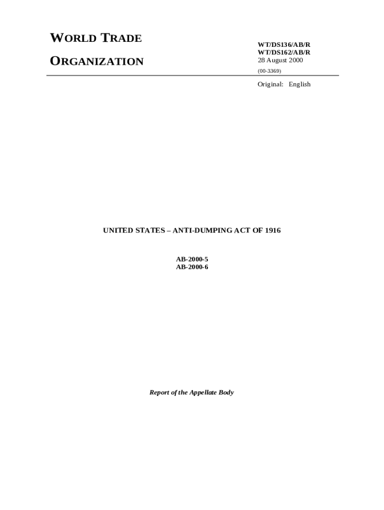 SICE-WTO- United States - WT/DS136/ARB Doc Template | pdfFiller