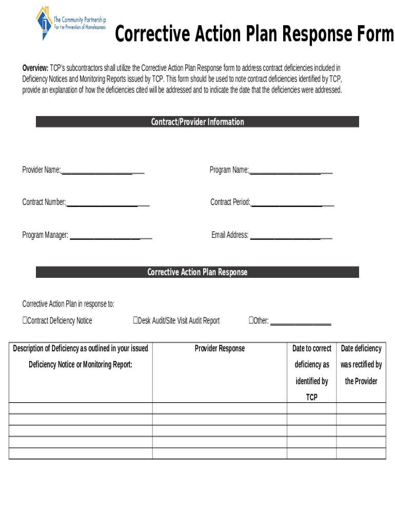 Corrective Action Plan - Addresses Contract Requirements ... Doc ...