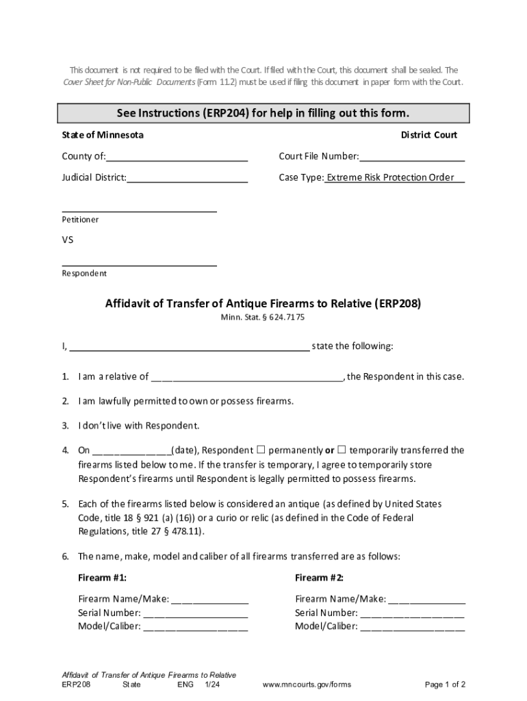 Fillable Online Affidavit of Transfer of Antique Firearms to Relative ...