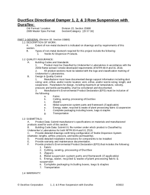 DuctSox Directional Damper 1, 2, & 3 Row Suspension with DuraTex: Doc ...
