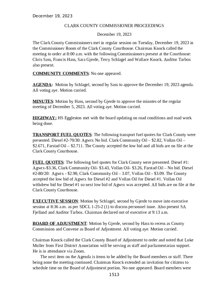 The Clark County Commissioners met in regular session on Tuesday ...