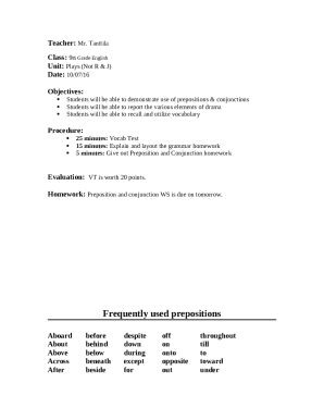 Class: 9th Grade English Doc Template | pdfFiller