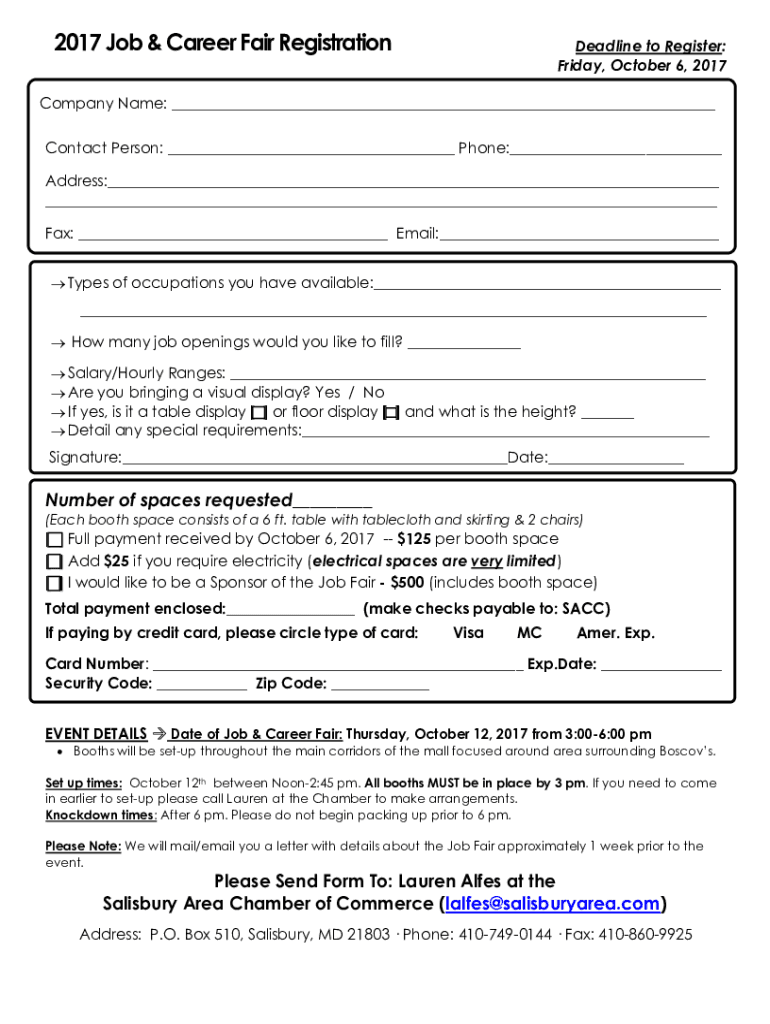 Fillable Online Types of occupations you have available: Fax Email ...