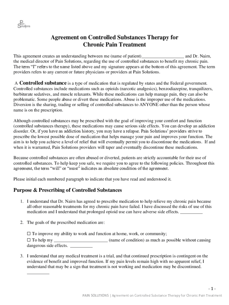 Fillable Online Sample Pain Management Agreement Fax Email Print ...