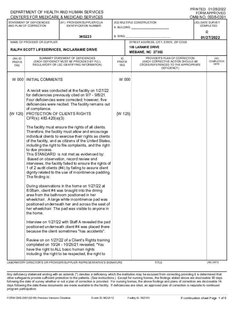 Fillable Online MHLCS: Statement of Deficiency Fax Email Print - pdfFiller