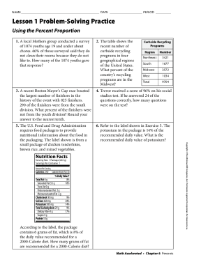 Fillable Online Lesson 1 Problem Solving Practice - Fill Online, Printable ... Fax Email Print ...