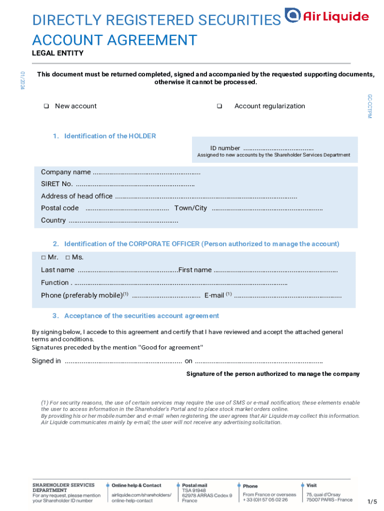 Fillable Online a pure registered securities account opening agreement ...