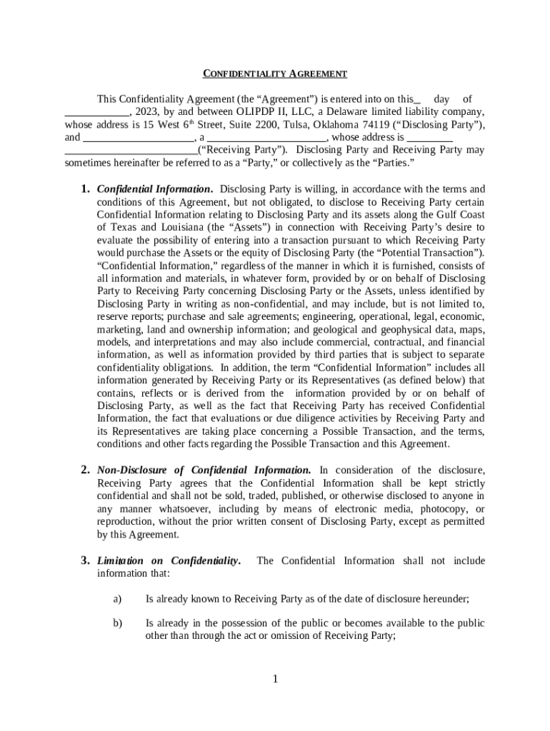 NON-DISCLOSURE AGREEMENT This Confidentiality & ... Doc Template | pdfFiller