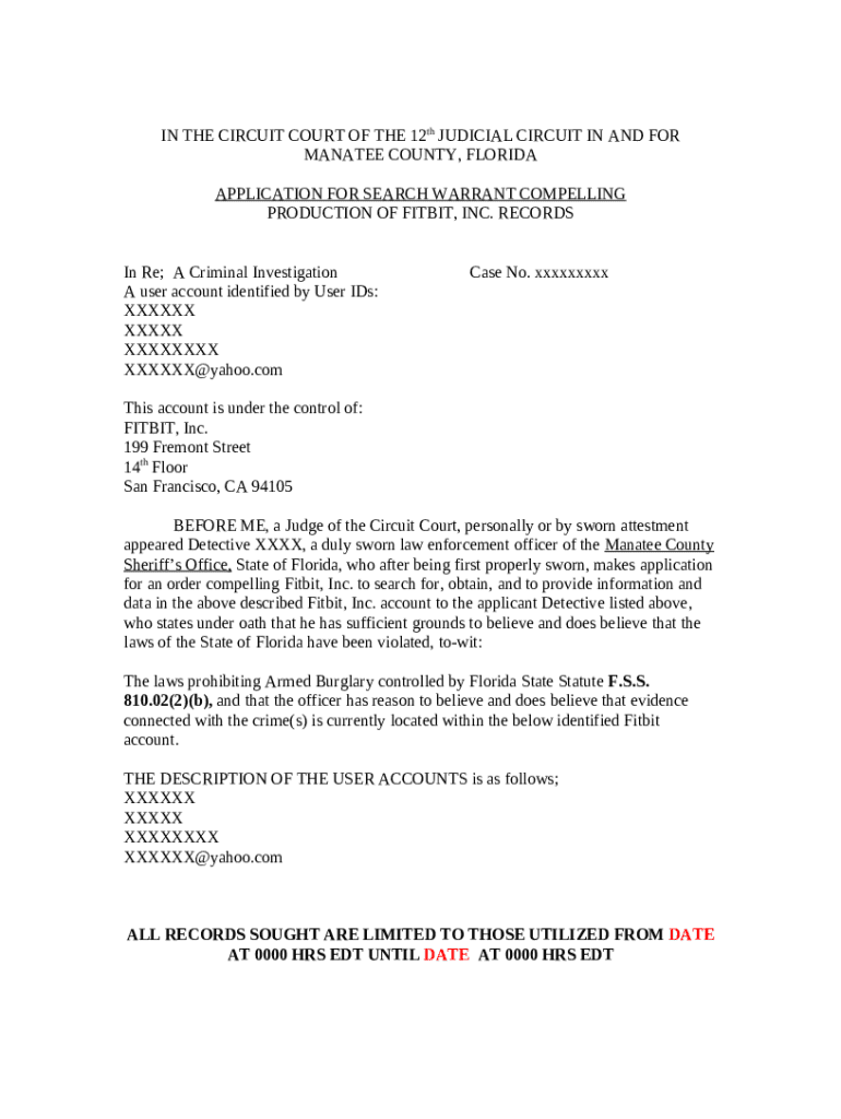 Procedures for Electronic Search and Arrest Warrants In ... Doc ...