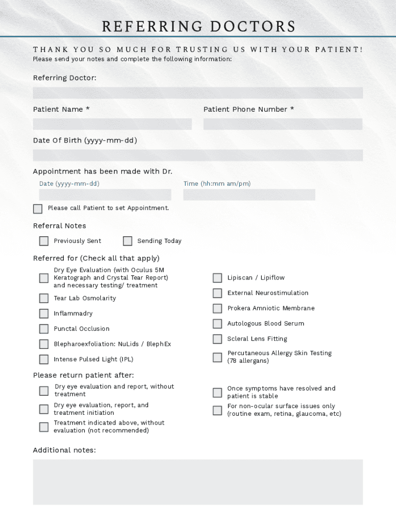 Fillable Online Fillable PDF Form - Referring Doctors (Fillable) Fax ...