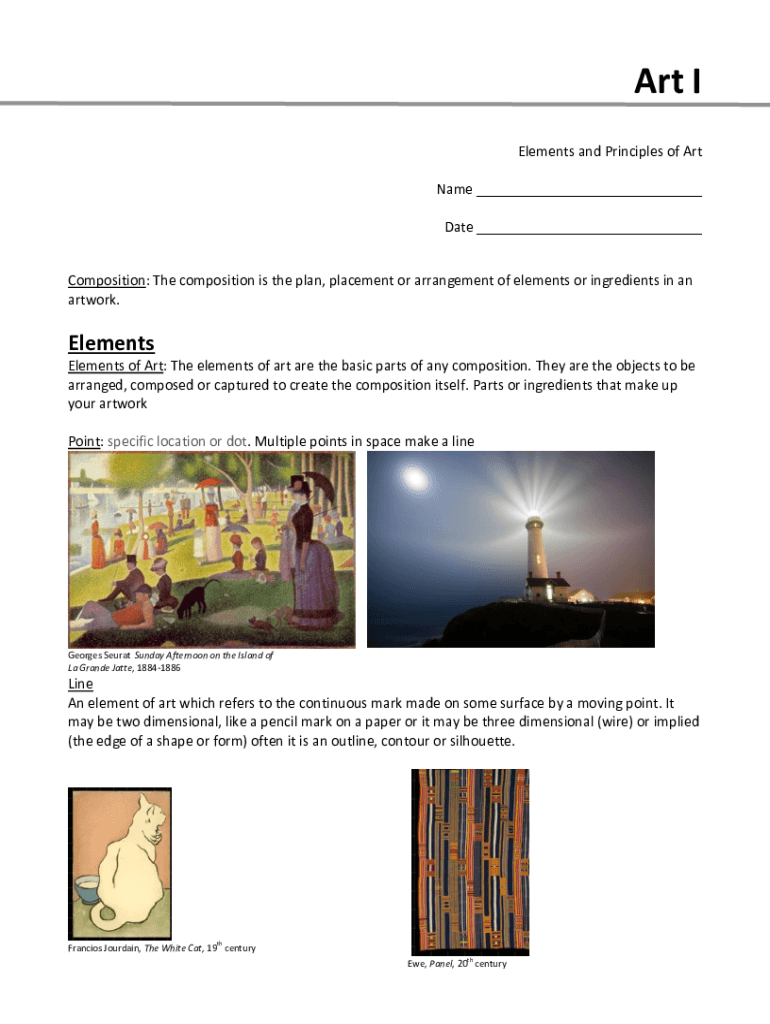Fillable Online 15 Elements and Principles of Art That Take an Artist ...